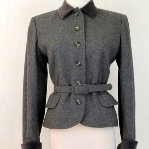 jaeger | Jackets & Coats | Vintage Jaeger Belted Gray Wool Jacket Uk 8 ...